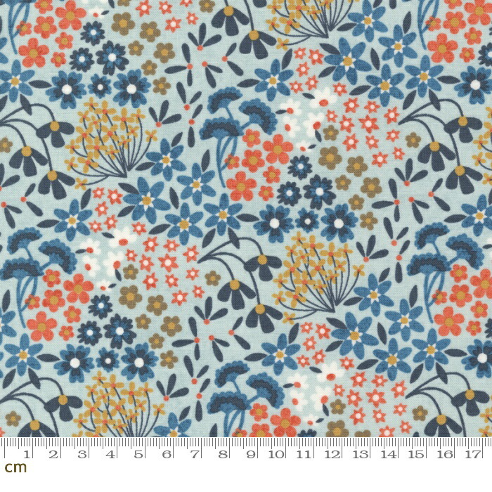 【楽天市場】【Moda モダ】Nutmeg-30702-13(2E-09) ライトブルー 小花柄 ノスタルジック コットン100％ シーチング ...