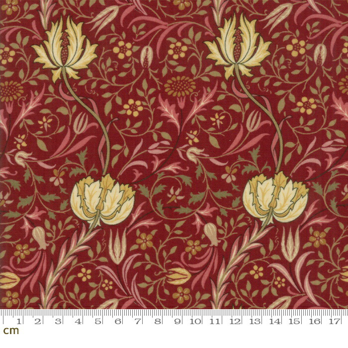 【楽天市場】【Moda モダ】Morris Garden-7331-13(2E-05) レッド 花柄 フローラ ウィリアムモリス コットン ...