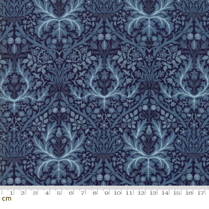 【楽天市場】【Moda モダ】Morris Garden-7334-17(2E-05) ブルー 花柄 植物柄 オータムフラワー ウィリアム ...