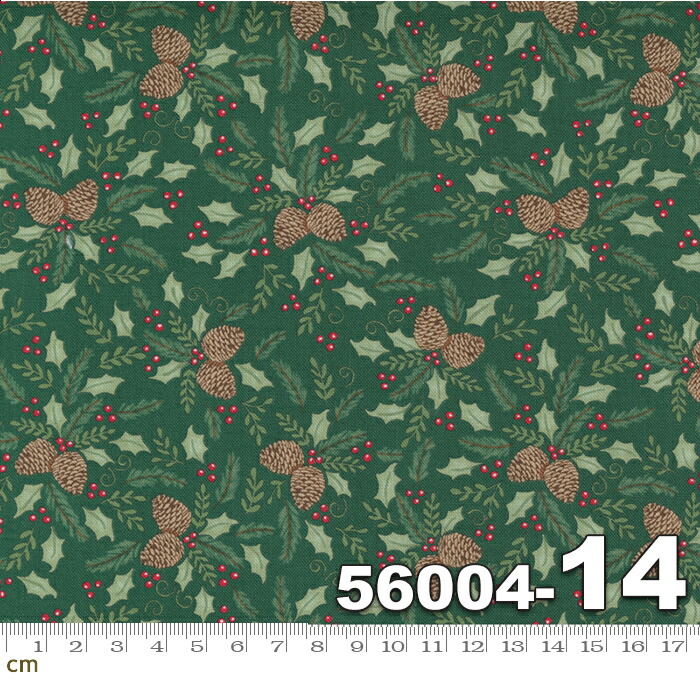 【楽天市場】【Moda モダ】Home Sweet Holidays-56004-14(2E-02) クリスマス グリーン系 植物柄 リーフ ...