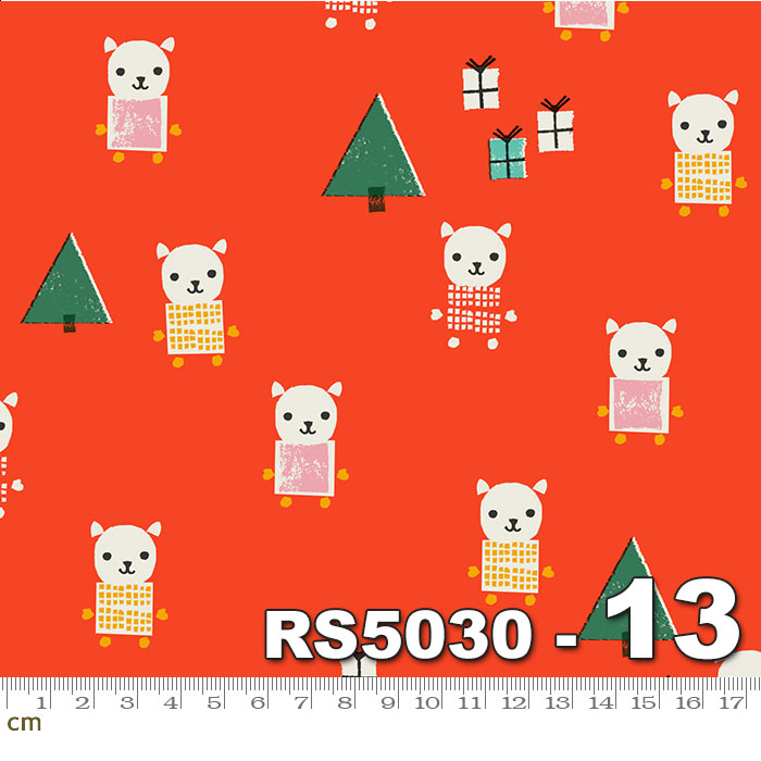 【楽天市場】【Moda モダ】Flurry-RS5030-13(2E-03) オレンジ系 レッド系 動物柄 アイテム柄 クリスマス 冬 ルビー ...