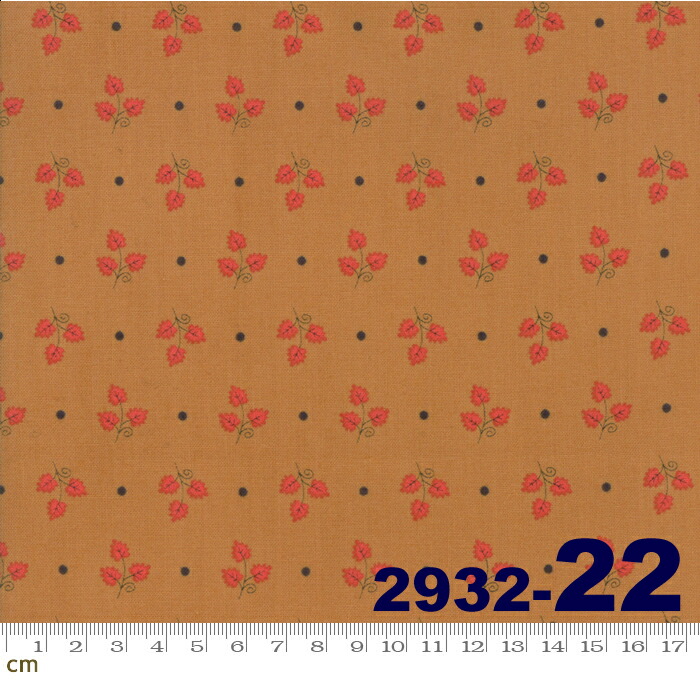 【楽天市場】【Moda モダ】101 Maple Street-2932-22(2C-02) ブラウン系 レッド系 植物柄 コットン100% ...
