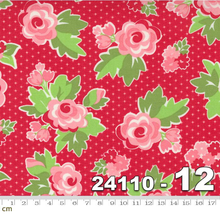 【楽天市場】【Moda モダ】Love Lily-24110-12(2B-01) レッド系 ピンク系 花柄 星柄 バレンタイン かわいい ...