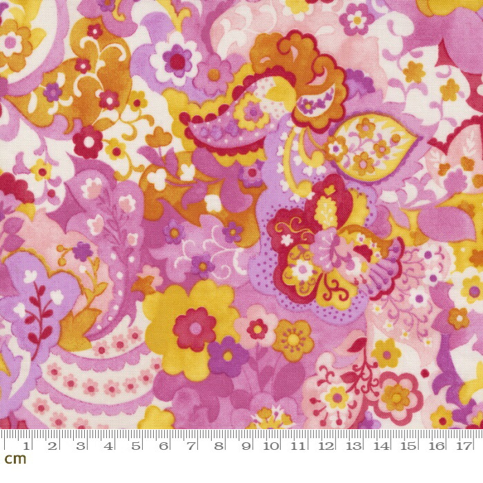 【楽天市場】【Moda モダ】Jolie-33691-14(2B-02) ピンク系 パープル系 オレンジ系 花柄 ペイズリー ファンシー ...