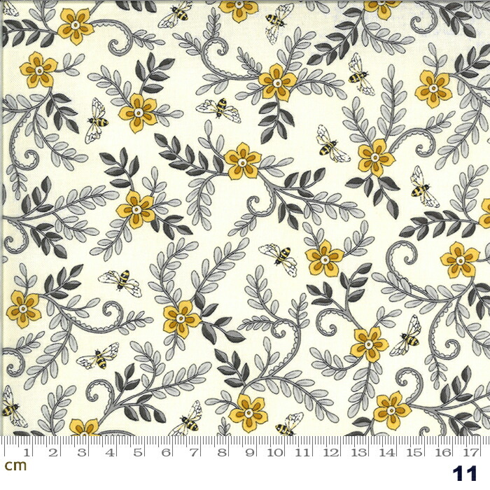 【楽天市場】【Moda モダ】Bee Grateful-19964-11(2D-01) ホワイト系 花柄 アンティーク コットン100% ...