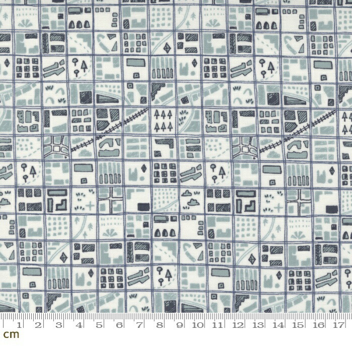 【楽天市場】【Moda モダ】Bon Voyage-16942-12(2E-07) ホワイト系 ブルー系 グレー系 モチーフ柄 地図 チェック ...