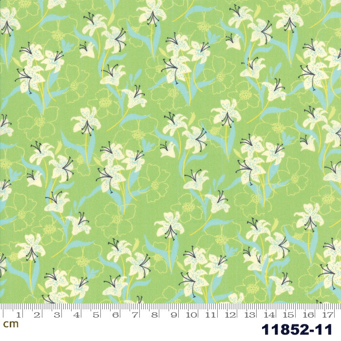 【楽天市場】【Moda モダ】Kiamesha-11852-11(2E-02) グリーン 花柄 夏 ポップ コットン100% シーチング ...