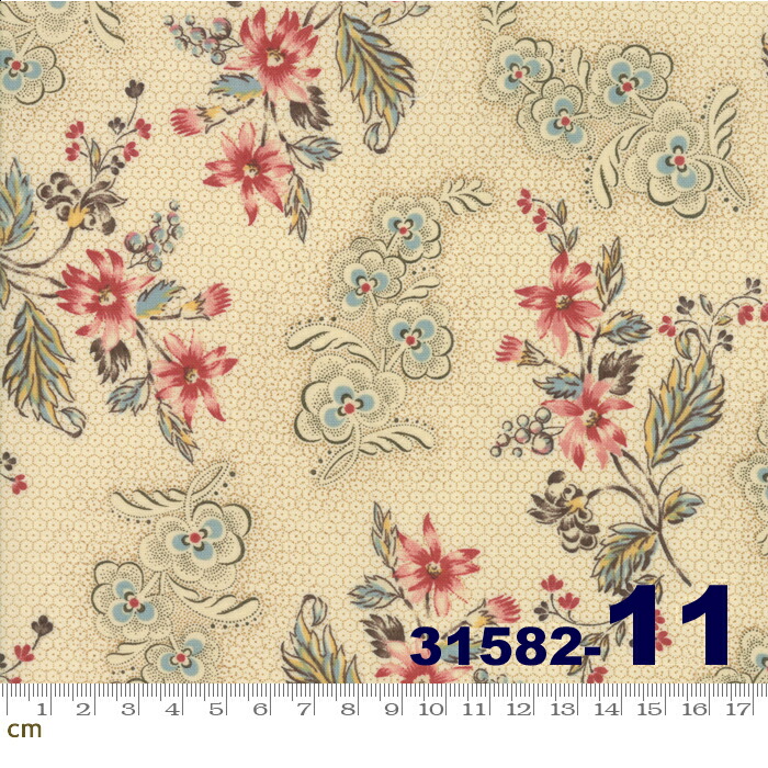 【楽天市場】【Moda モダ】Susannas Scraps 1830-1875-31582-11(2E-07) ベージュ系 レッド系 ...