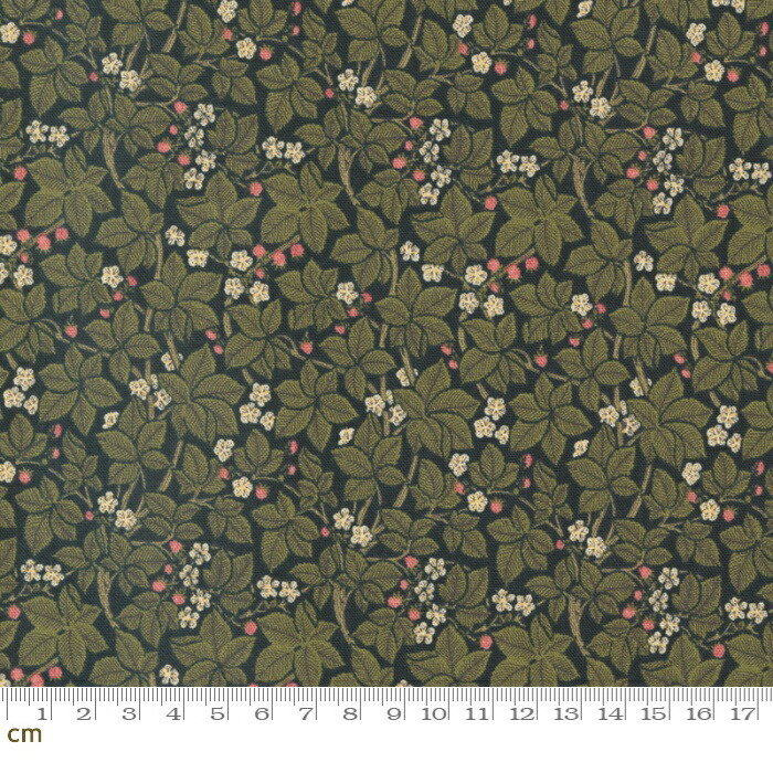 【楽天市場】【Moda モダ】Morris Meadow-8375-21(2B-03) Acorn エイコーン グリーン系 植物柄 苺柄 ...