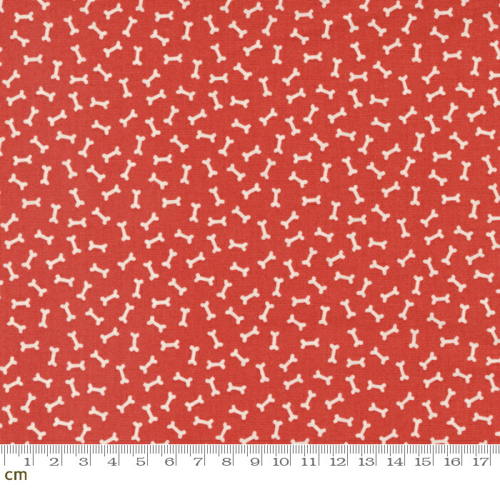 【楽天市場】【Moda モダ】Dog Daze-20844-17(2B-03) 犬柄 骨 おもちゃ レッド ポップ コットン100% ...