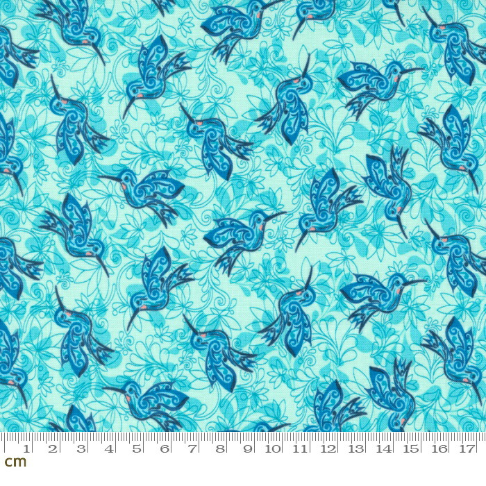 【楽天市場】【Moda モダ】Land Of Enchantment-45034-23(2B-01) ブルー系 スカイブルー系 鳥柄 おとぎ話 ...