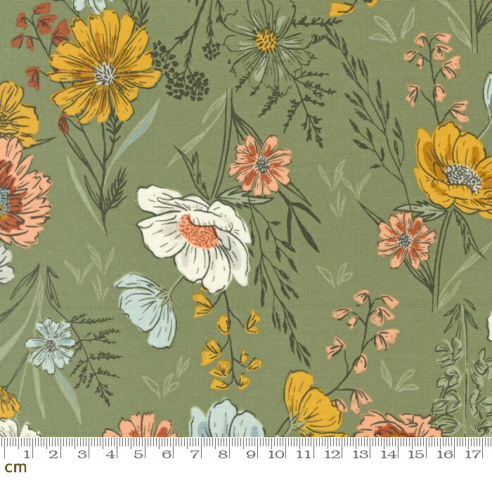 【楽天市場】【Moda モダ】Woodland And Wildflowers-45580-21(2B-02) グリーン系 ナチュラル系 花柄 ...