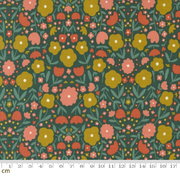 【楽天市場】【Moda モダ】Imaginary Flowers-48382-16(2E-06) グリーン系 イエロー系 花柄 レトロ 北欧風 ...
