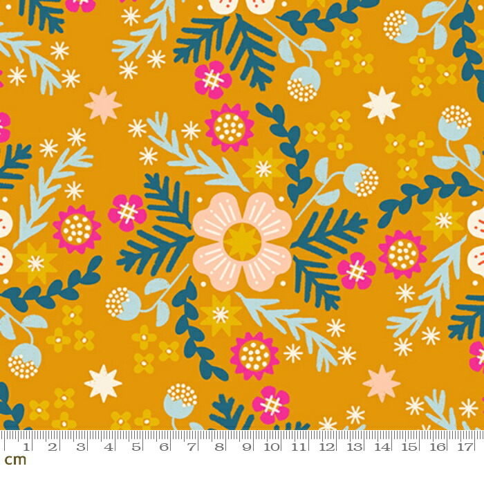 【楽天市場】【Moda モダ】Pivot-RS1079-14L(2C-02) マスタードイエロー 花柄 幾何花柄 ワイルドフラワー ファンキー ...