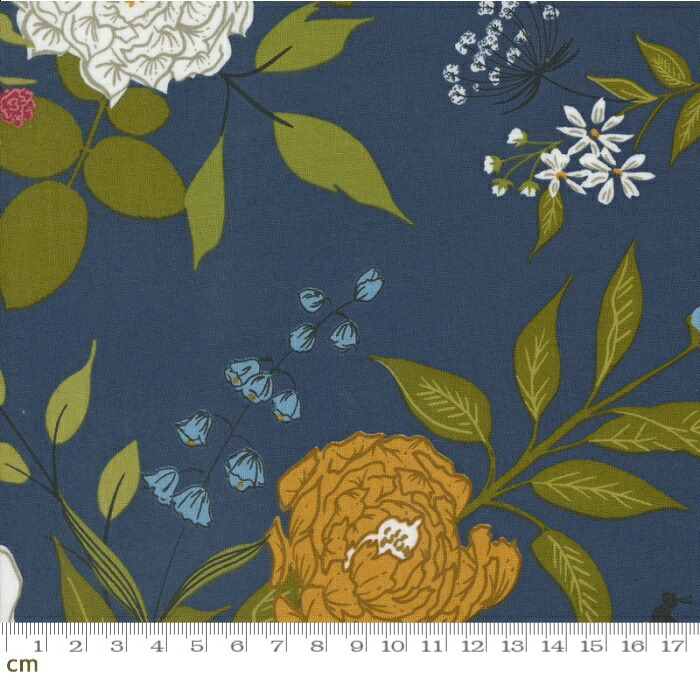【楽天市場】【Moda モダ】Enchantment-43170-17(2B-08) ネイビー 薔薇柄 バラ フラワー ナチュラル コットン ...