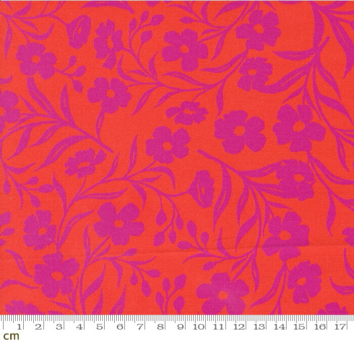 【楽天市場】【Moda モダ】Maeve-11934-28(2B-08) 花柄 リーフ柄 シンプル フローラル ビビット オレンジ シーチング ...