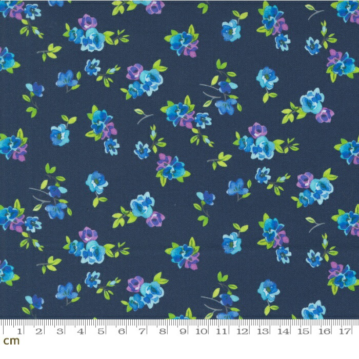 【楽天市場】【Moda モダ】Flower Patches-21828-21(2A-05) 小花柄 ブーケ柄 花束 ネイビー ブルー デジタル ...