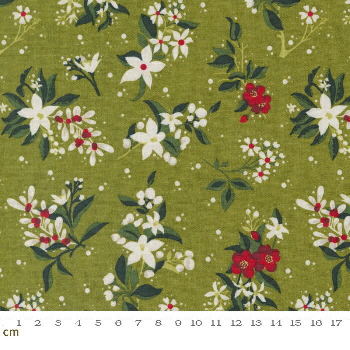 【楽天市場】【Moda モダ】Pine Valley-30741-15(2B-05) グリーン 緑 小花柄 Xmas クリスマス かわいい ...