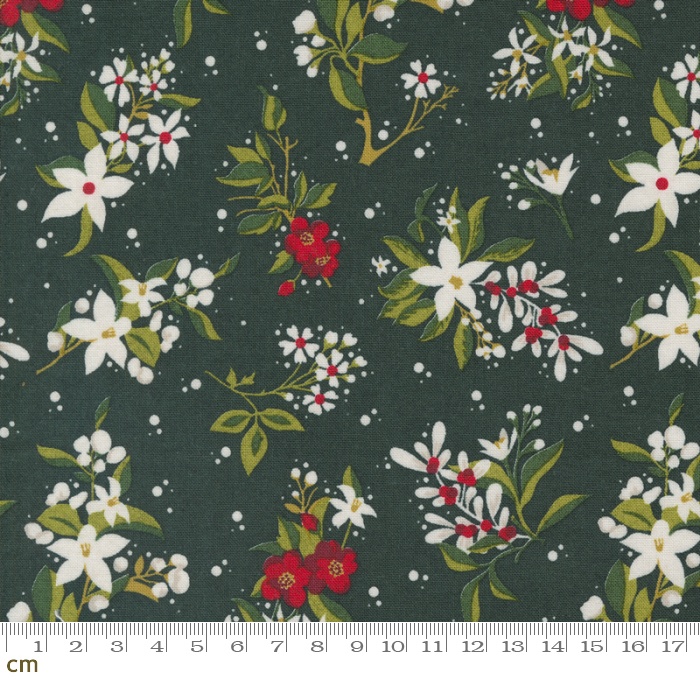 【楽天市場】【Moda モダ】Pine Valley-30741-17(2B-05) ディープグリーン 深緑 小花柄 Xmas クリスマス ...