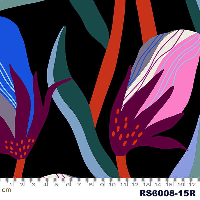 【楽天市場】【ruby star】Airflow-RS6008-15r(レーヨン生地)(2E-02) ピンク ブラック 花柄 大柄 大きめ柄 ...