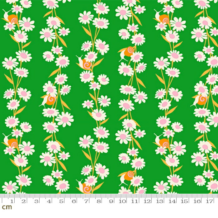 【楽天市場】【Ruby Star】Carousel-RS0098-15(2A-04) 花柄 ライン カタツムリ レトロポップ グリーン ...