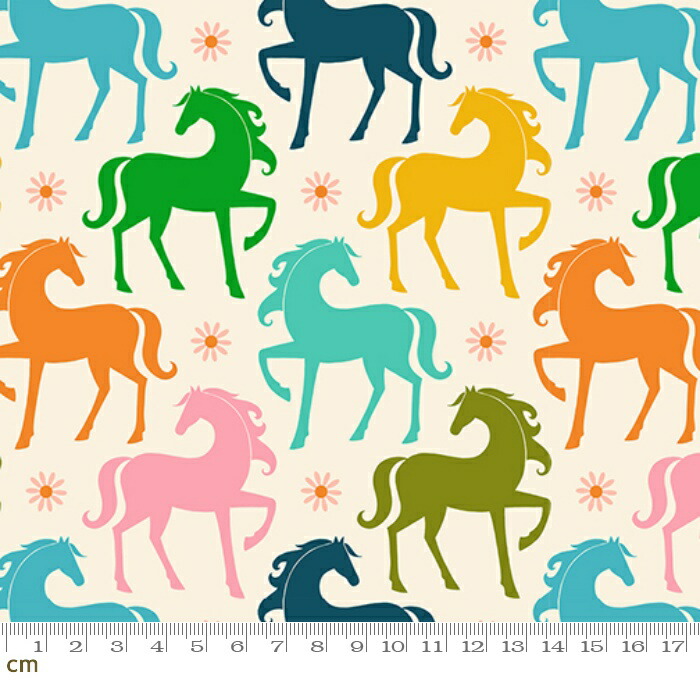 【楽天市場】【Ruby Star】Carousel-RS0099-11(2A-04) moda 馬柄 花柄 レトロポップ アイボリー ...