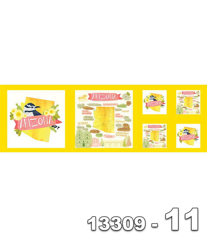 【楽天市場】【Moda モダ】Desert Song-パネル(1P 35cm)-13309-11(2C-03) イエロー系 ホワイト系 ...