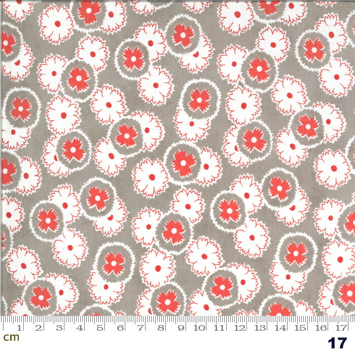【楽天市場】【Moda モダ】Figs & Shirtings-20392-17(2E-03) グレー系 ホワイト系 レッド系 花柄 コットン ...