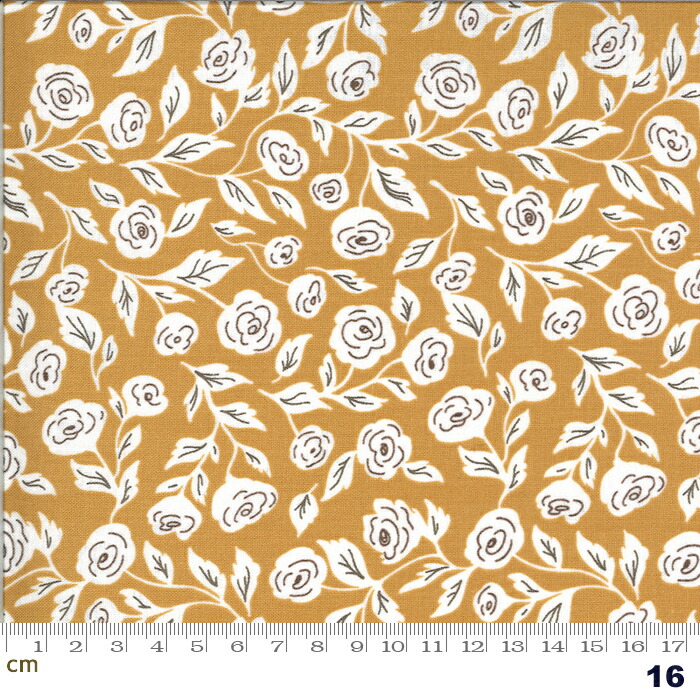 【楽天市場】【Moda モダ】Folktale-5121-16(2E-04)(2C-06) ブラウン系 イエロー系 ホワイト系 花柄 植物柄 ...