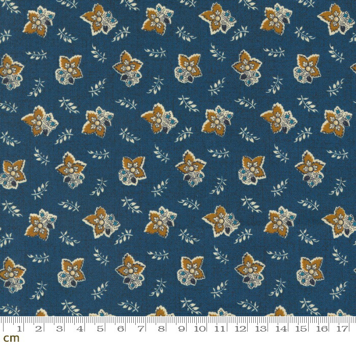 【楽天市場】【Moda モダ】Lydias Lace-31684-17(2B-05) ネイビ− ベ−ジュ 小花柄 コットン100% シーチング ...