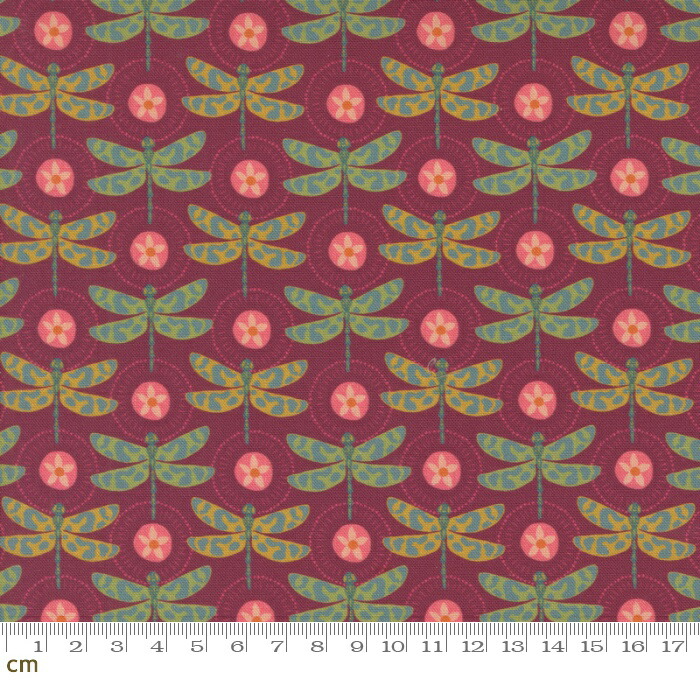 【楽天市場】【Moda モダ】Sagewood-11952-20(3A-01) トンボ柄 とんぼ 蜻蛉 昆虫柄 花柄 総柄 おしゃれ ワイン ...