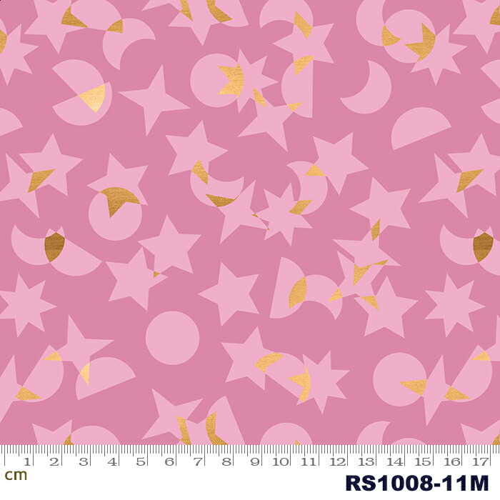 【楽天市場】【Moda モダ】Stellar-RS1008-11M(メタリック加工)(2E-02) ピンク系 メタリック加工 ゴールド 月柄 ...