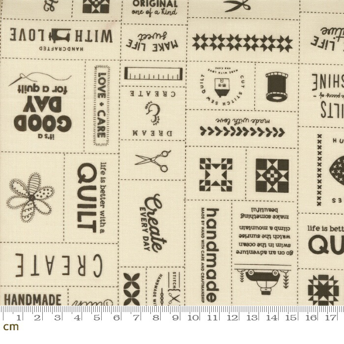 【楽天市場】【Moda モダ】Threads-55680-21(3A-01) ライトベージュ タグ風 ラベル風 英字柄 モチーフ柄 ...