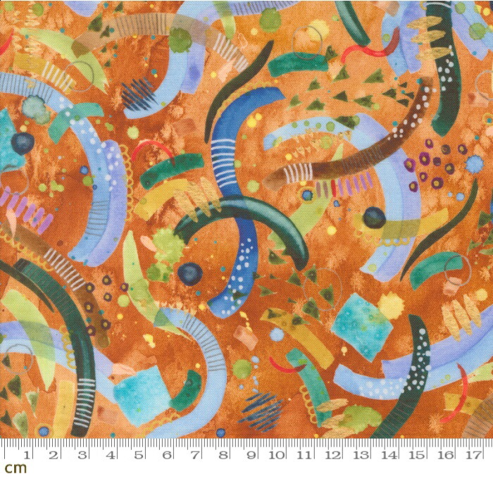 【楽天市場】【Moda モダ】Wanderlust-39842-12(2A-03) 水彩風 植物柄 リーフ柄 デジタルプリント オレンジ ...