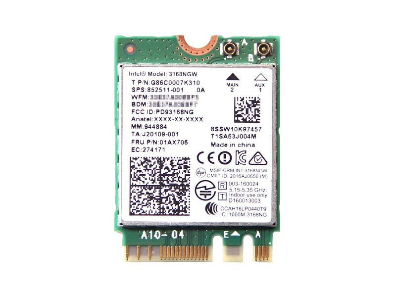 【楽天市場】インテル Intel Dual Band Wireless-AC 3168 デュアルバンド 2.4/5GHz 1x1 802 ...