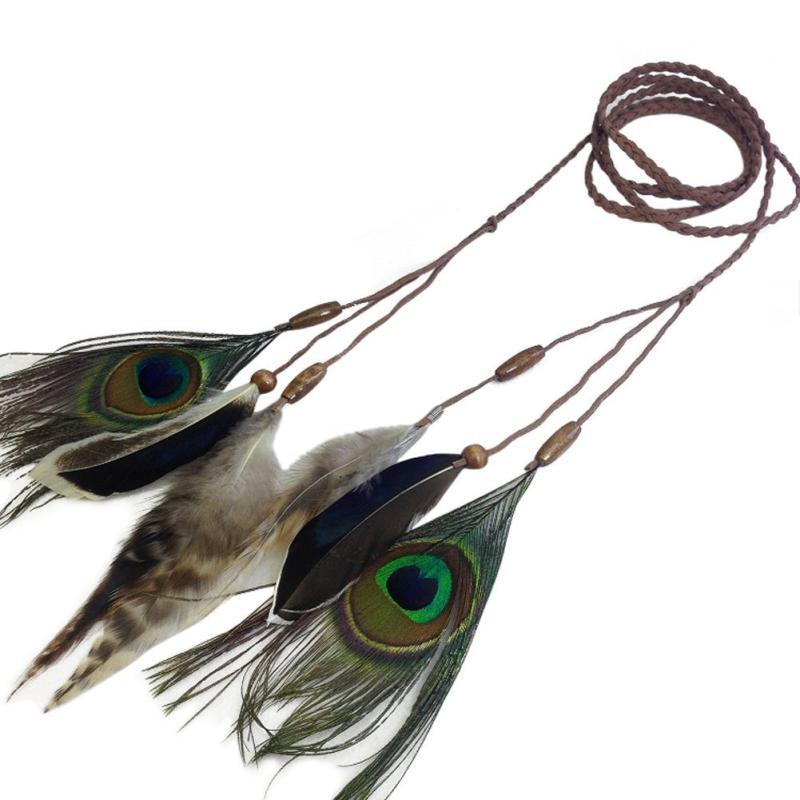 【楽天市場】DRASAWEE(JP)ポへミア風 ヒッピーバンド 孔雀の羽 おしゃれ ヘアアクセサリー 髪飾り 民族風：アチーブ