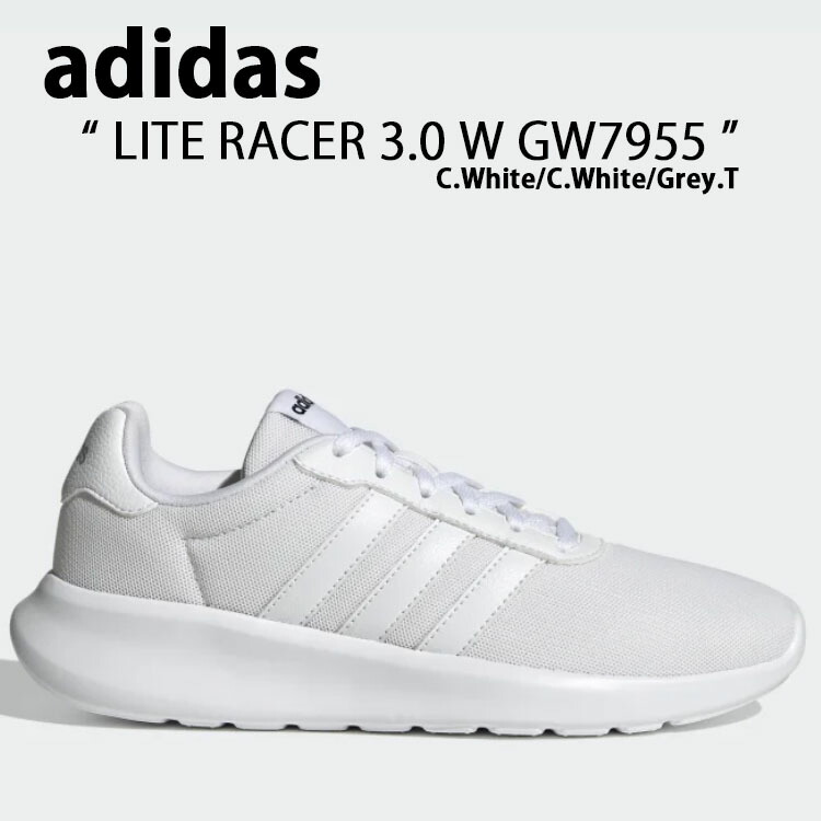 【楽天市場】adidas アディダス スニーカー LITE RACER 3.0 GW7955 ライトレーサー WHITE GRAY ホワイト ...