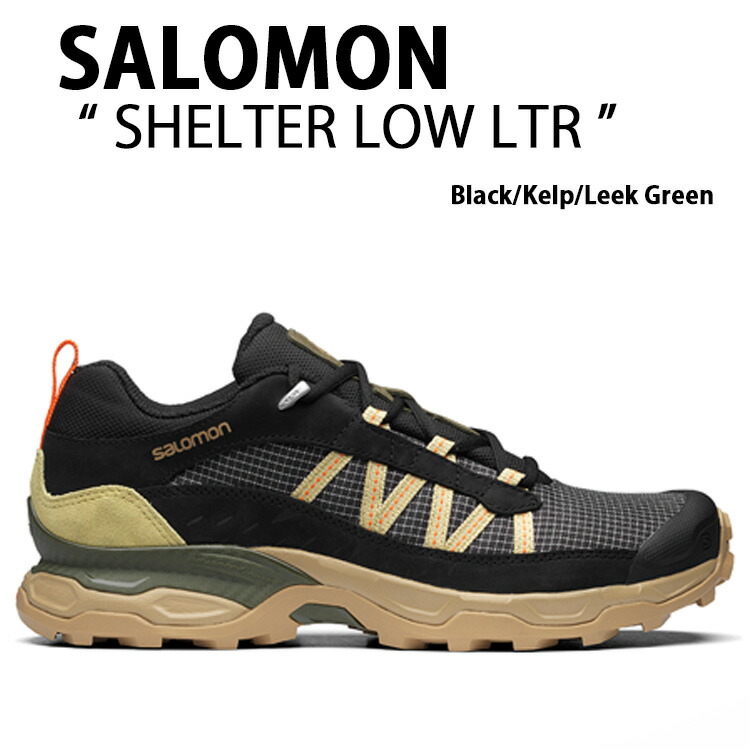 SALOMON サロモン スニーカー SHELTER LOW LTR L41667700 シューズ Black Kelp Leek Green シェルターロウLTR ブラック ゴールド メンズ slmn-l41667700.jpg
