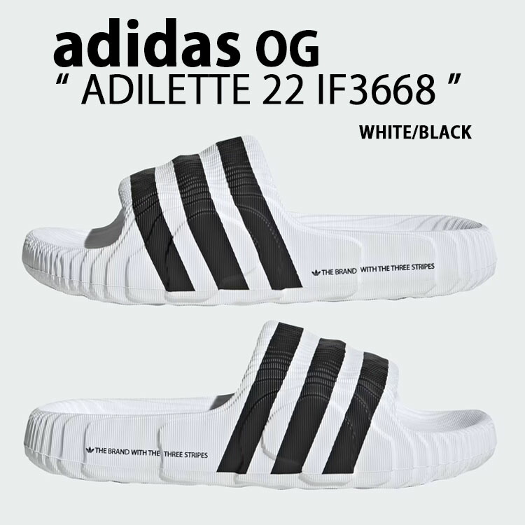 【楽天市場】adidas originals アディダス サンダル ADILETTE 22 SLIDE SANDAL WHITE BLACK ...