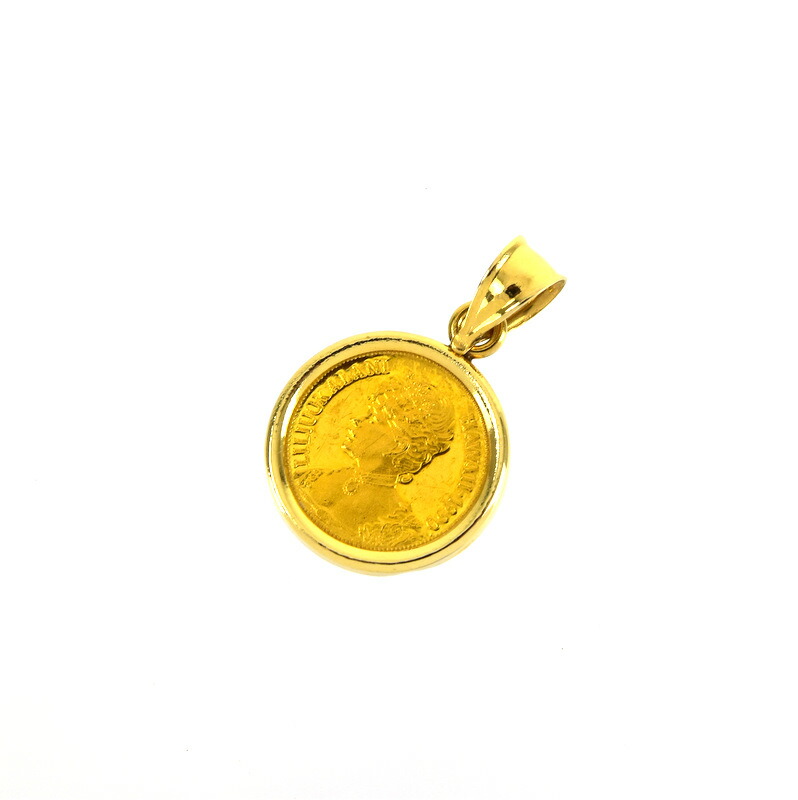 【楽天市場】ペンダントトップ ロイヤルハワイアンコイン 1/20oz 2.2g K24×K14 24金 14金 K14YG イエローゴールド リリウオカラニ 王冠 ジュエリー アクトワン【中古 ...