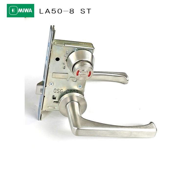 【楽天市場】美和ロック MIWA レバーハンドル LA50-8 表示錠 ステンレス製 ステンレスヘアーライン(ST) 扉厚33-41mm用：アクティブクサカベ 楽天市場店