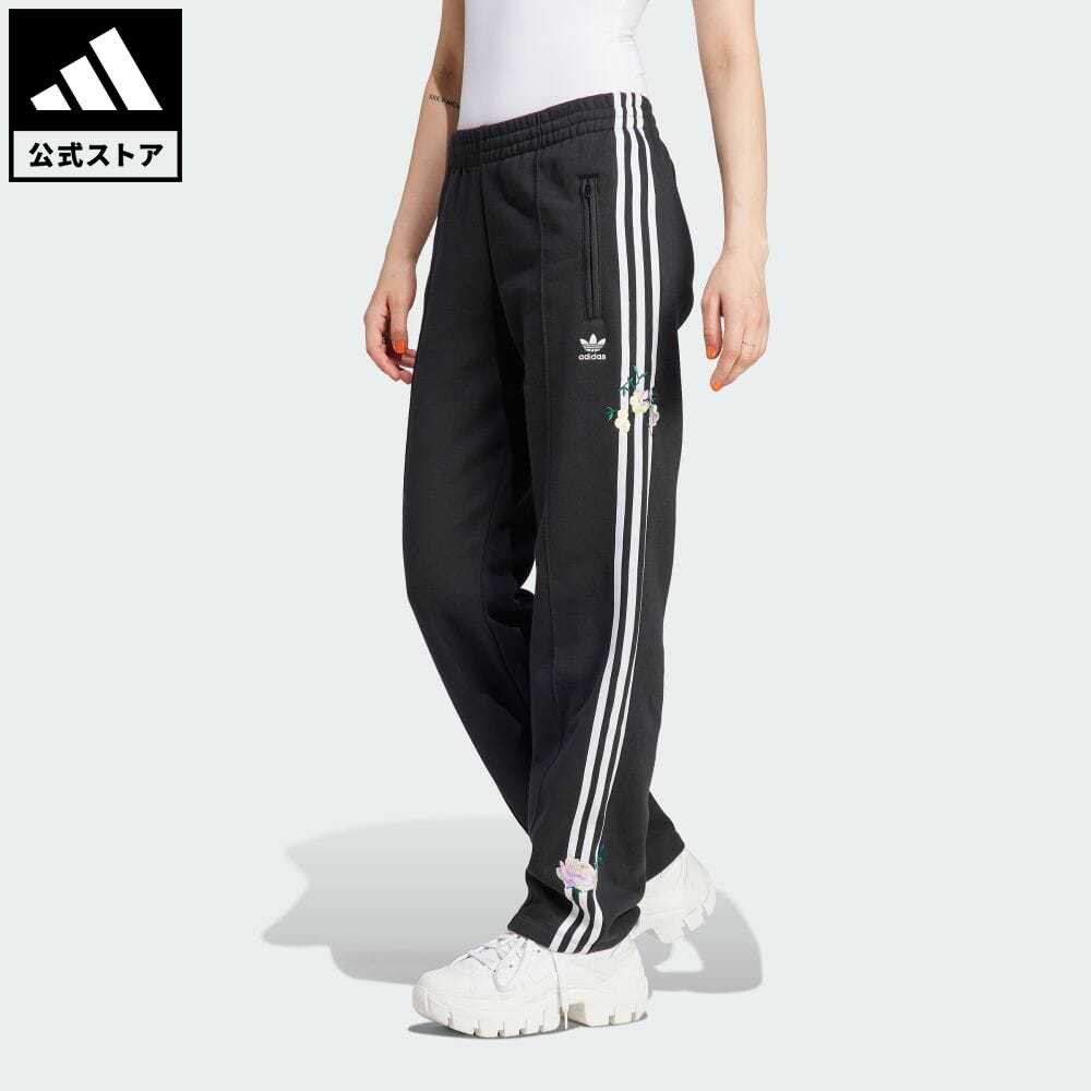 【楽天市場】【公式】アディダス adidas 返品可 刺しゅうフラワー パンツ オリジナルス レディース ウェア・服 ボトムス パンツ 黒 ...