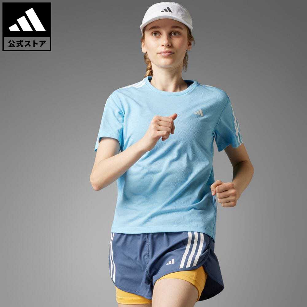 【楽天市場】【公式】アディダス adidas 返品可 ランニング オウン ザ ラン スリーストライプス 半袖Tシャツ レディース ウェア・服 ...