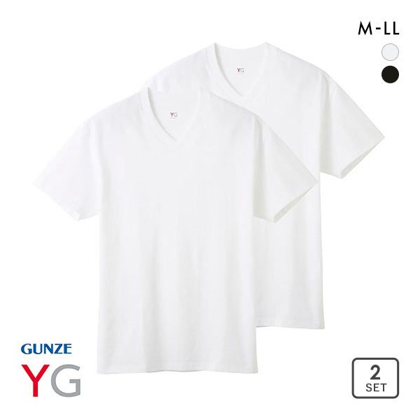 【楽天市場】20％OFF グンゼ GUNZE ワイジー YG コットン100% Vネック Tシャツ 2枚組 メンズ インナー 天竺 半袖 ...