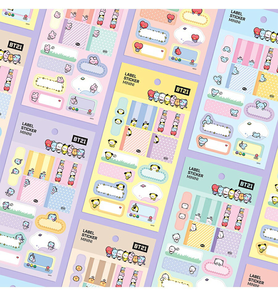 【楽天市場】BT21 Label Sticker Minini【送料無料】BTS公式グッズ ラベルスティッカー スティッカー シール ...