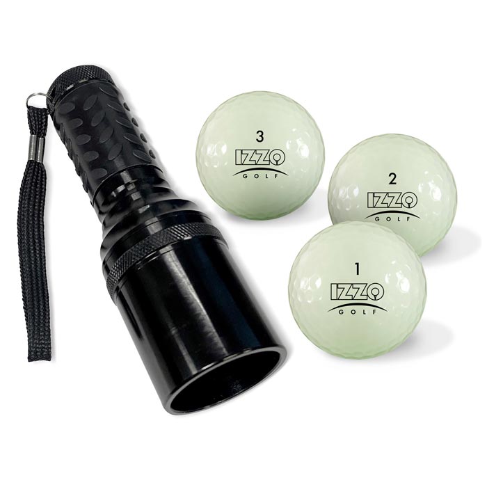 【楽天市場】IZZO LITE4NITE GOLF 3BALLS ＆ UV LIGHT ライトフォーナイト UVライト付き ゴルフボール3球 ...