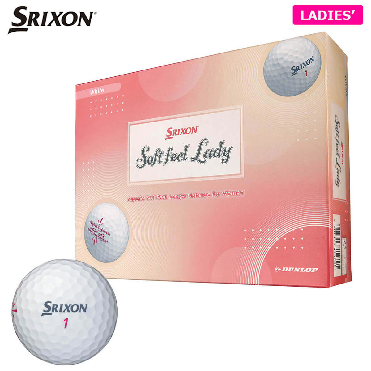【楽天市場】[2025年モデル] ダンロップ レディース SRIXON SOFT FEEL LADY スリクソン ソフトフィール レディ ゴルフボール 1ダース（12球入り） ホワイト：AG ...