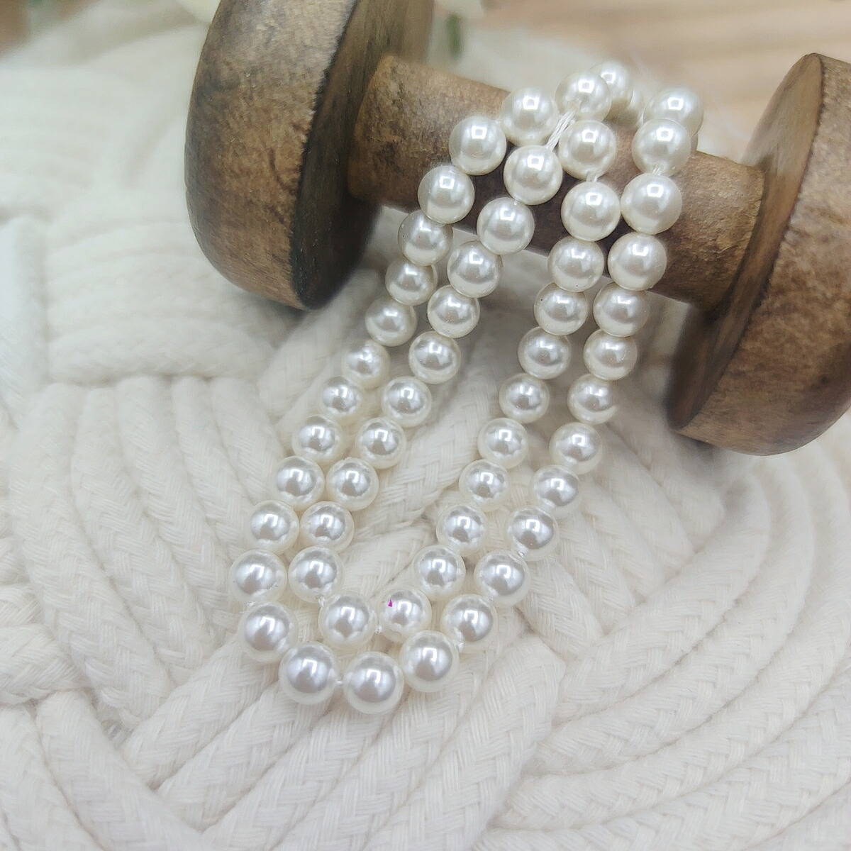【楽天市場】シェル パール ホワイト ラウント6mm 39cm 連売り：手芸SHOPジダイ