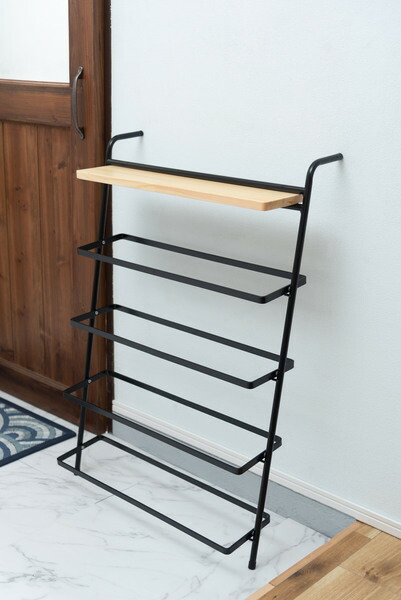 【楽天市場】アイアン シューズラック NIT-15BK ブラック 立てかけ 下駄箱 靴置き 玄関 靴箱 スリッパラック 収納 ガギ置き 工具不要 簡単組立 小物入れ 小物置き：agog 楽天市場店