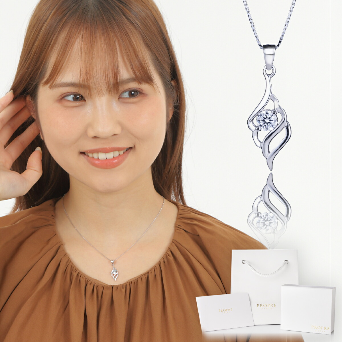 【楽天市場】【返金保証】PROPRE プロープル ネックレス レディース 一粒 天使 羽 エンジェル クリスマス 誕生日 プレゼント：aibee